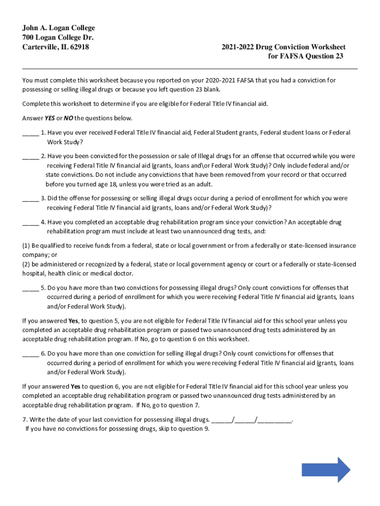 Fillable Online Student Aid Eligibility Worksheet - for Question 23 2021-2022 Fax Email Print ...