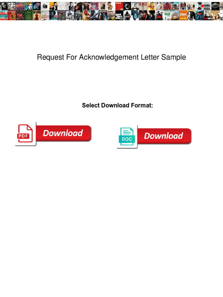 Fillable Online Request For Acknowledgement Letter Sample - KO Restaurant Group Fax Email Print ...