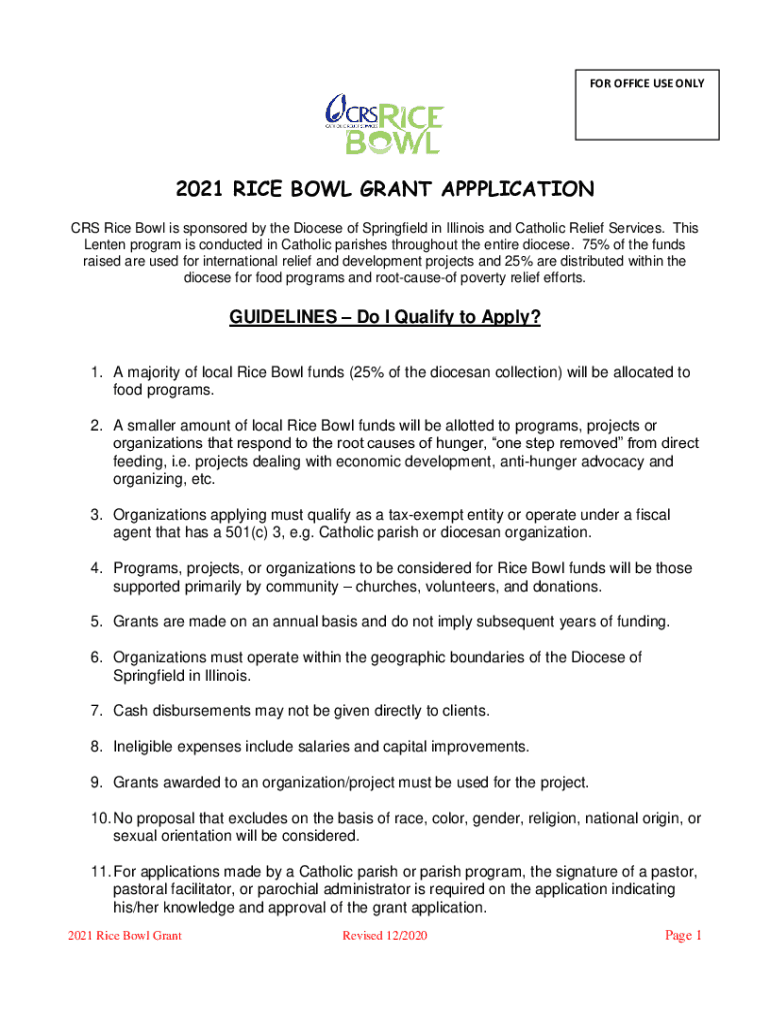 Fillable Online CRS Rice Bowl is sponsored by the Diocese of ...