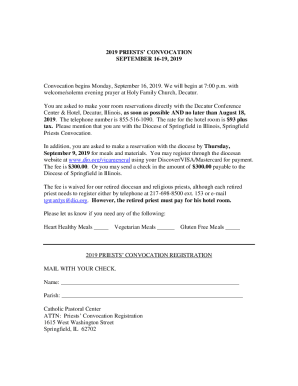 Fillable Online Convocation of Priests offers time for priestly fraternity and ... Fax Email ...