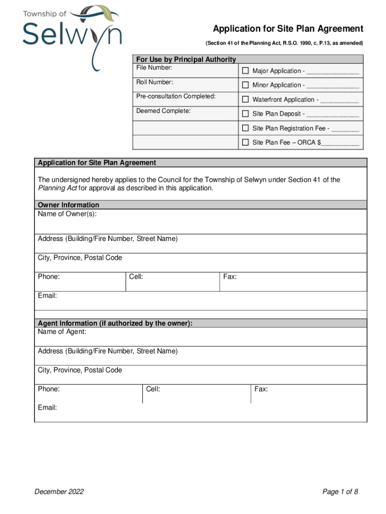 Fillable Online Application for Site Plan Approval - Town of Huntsville ...