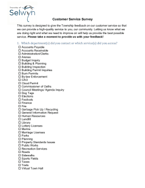 Fillable Online Top Customer Service Survey Questions to Judge Business ...