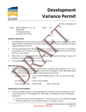 Fillable Online Development Variance Permits - City of Port Coquitlam Fax Email Print - pdfFiller