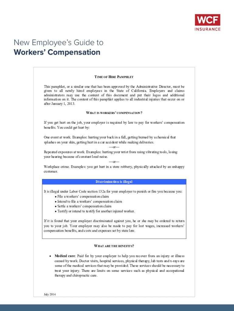 Fillable Online F207-085-000 A Guide to Workers' Compensation Benefits ...