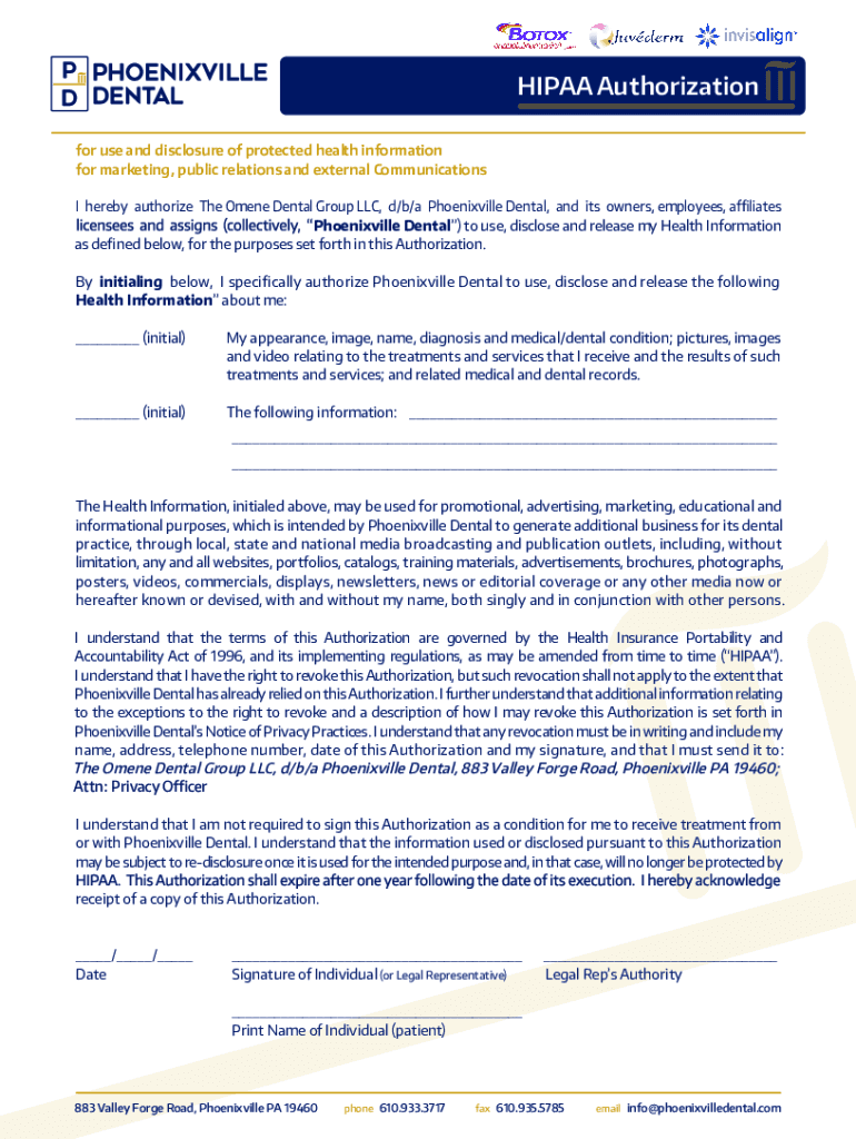 Fillable Online Hipaa Consent for use/disclosure of Health Information Fax Email Print - pdfFiller