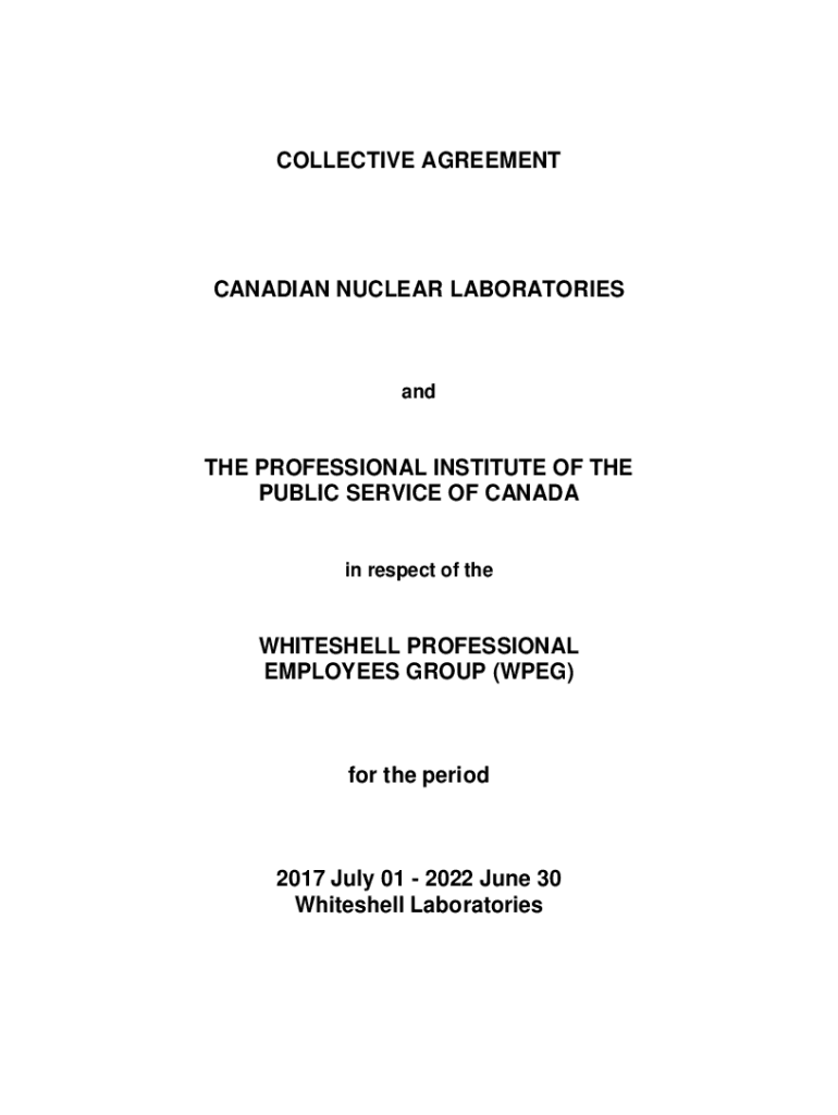 Fillable Online WPEG Collective Agreement Fax Email Print - pdfFiller