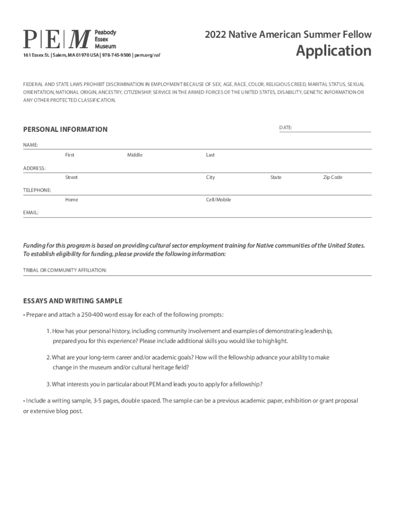 Fillable Online Application - United South and Eastern Tribes, Inc. Fax ...