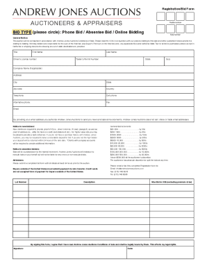 Fillable Online Forms and info for buyers - Andrew Jones Auctions Fax ...