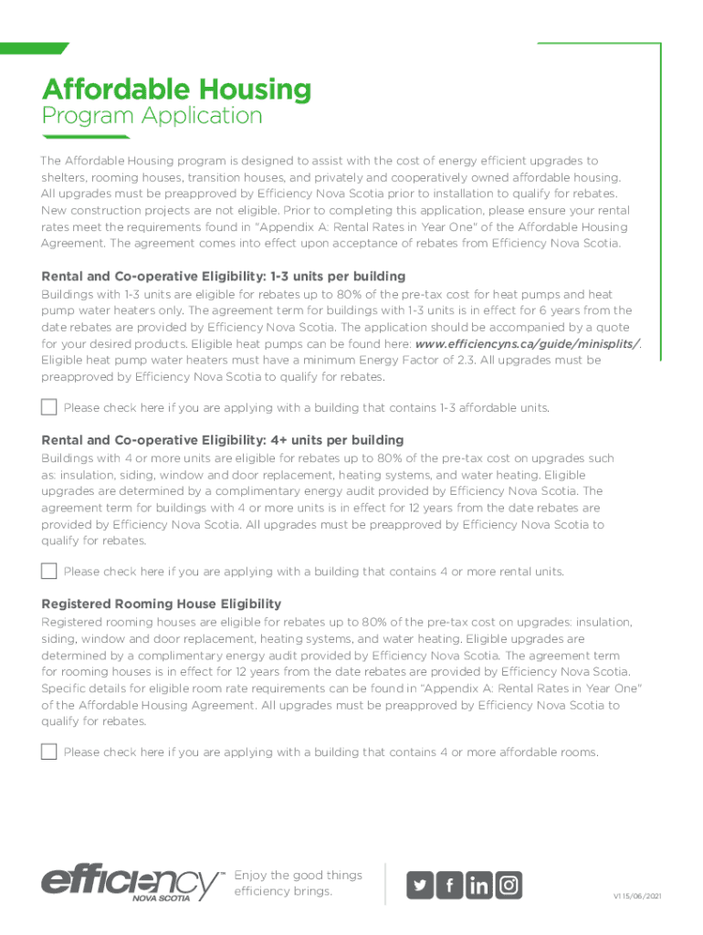 Fillable Online Affordable Housing - Program Application - Efficiency Nova ... Fax Email Print ...
