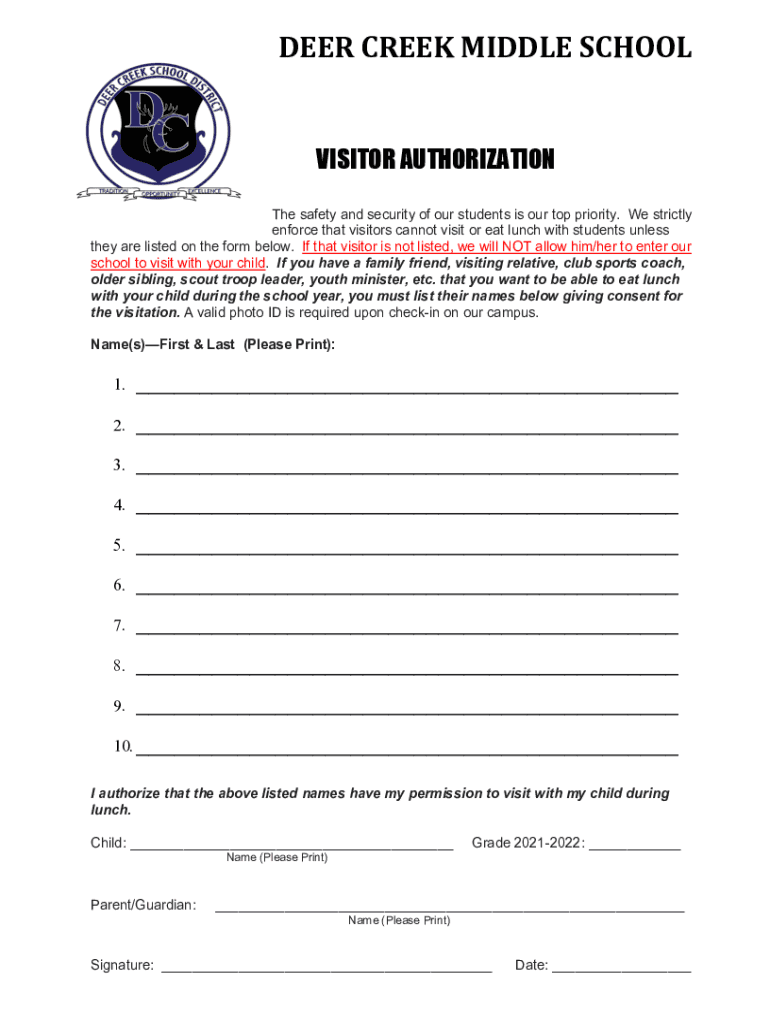 Fillable Online Visitor Authorization Form.docx Fax Email Print - pdfFiller