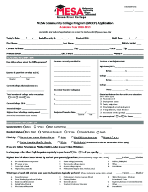 Fillable Online MESA GRC Application. MESA membership application Fax ...