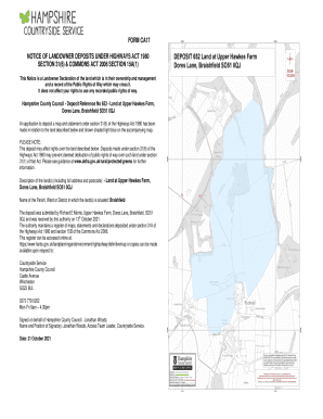 Fillable Online FORM CA17 NOTICE OF LANDOWNER ... - Knowsley Council ...