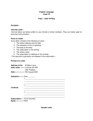 Fillable Online How to Write Informal Letters in English (With Examples) Fax Email Print - pdfFiller