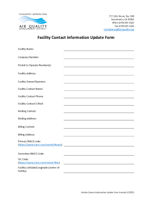 Fillable Online FORM- Facility Contact Information Fax Email Print ...