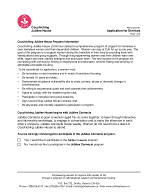 Fillable Online Jubilee Application - Jubilee Women's Center Fax Email Print - pdfFiller