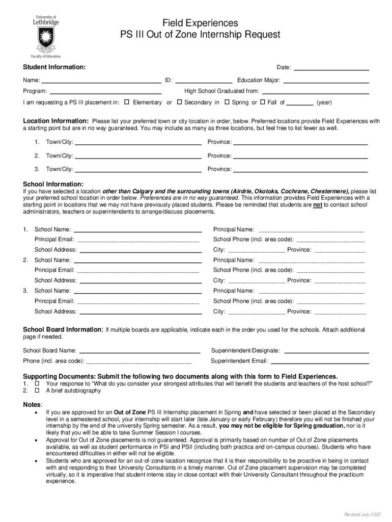 Fillable Online PS III Out of Zone Location Request May 2018 Fax Email Print - pdfFiller