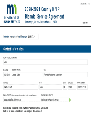 Fillable Online MFIP Biennial Service Agreement - Lake of the Woods ...