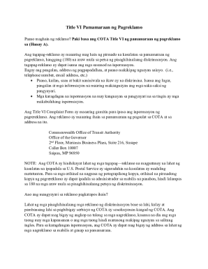 Fillable Online Title VI Complaint Procedures -Filipino.docx Fax Email ...
