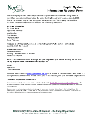 Fillable Online Septic System Information Request Form - NorfolkCounty ...