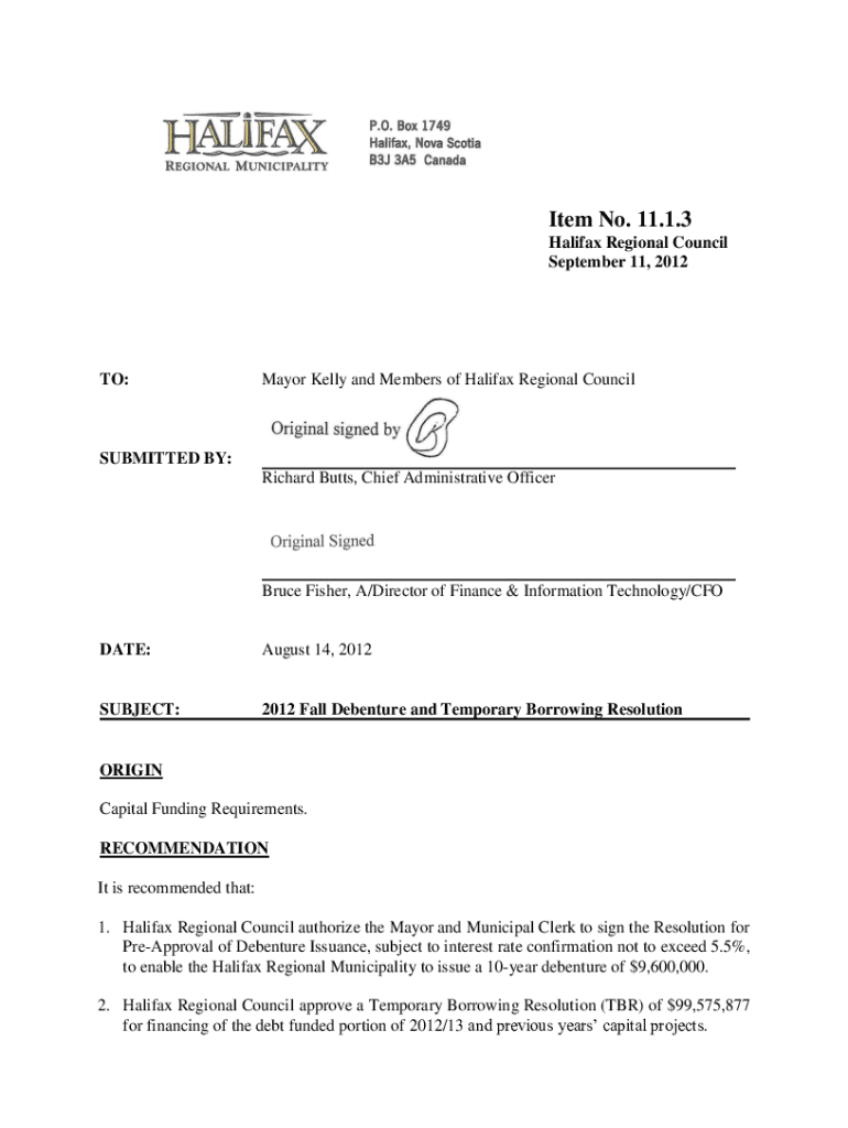 Fillable Online Richard Butts resigns as Halifax's CAO for job with ...