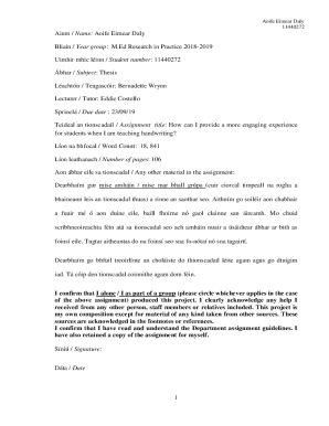 Fillable Online 1 Ainm / Name: Aoife Eimear Daly Bliain / Year group ...