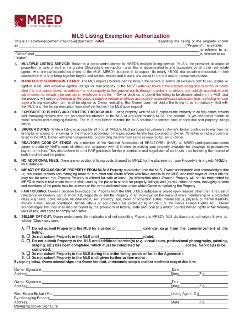 Fillable Online rules and regulations of the multiple listing service ...