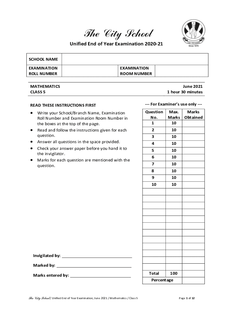 Fillable Online Beginning of the Year Math Diagnostic (Teaching in Room ...