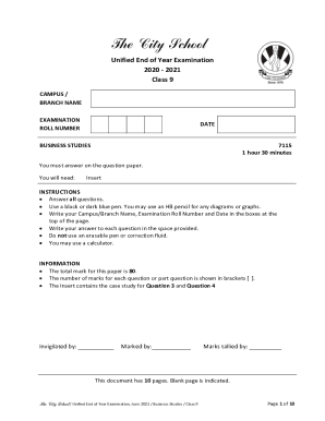 Fillable Online CLASS 9 Past Papers - The City School Fax Email Print - pdfFiller