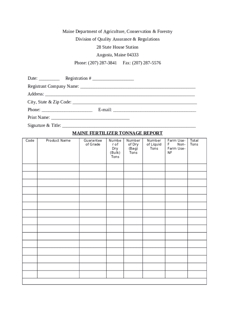 State of Maine Department of Agriculture, Conservation ... Doc Template ...