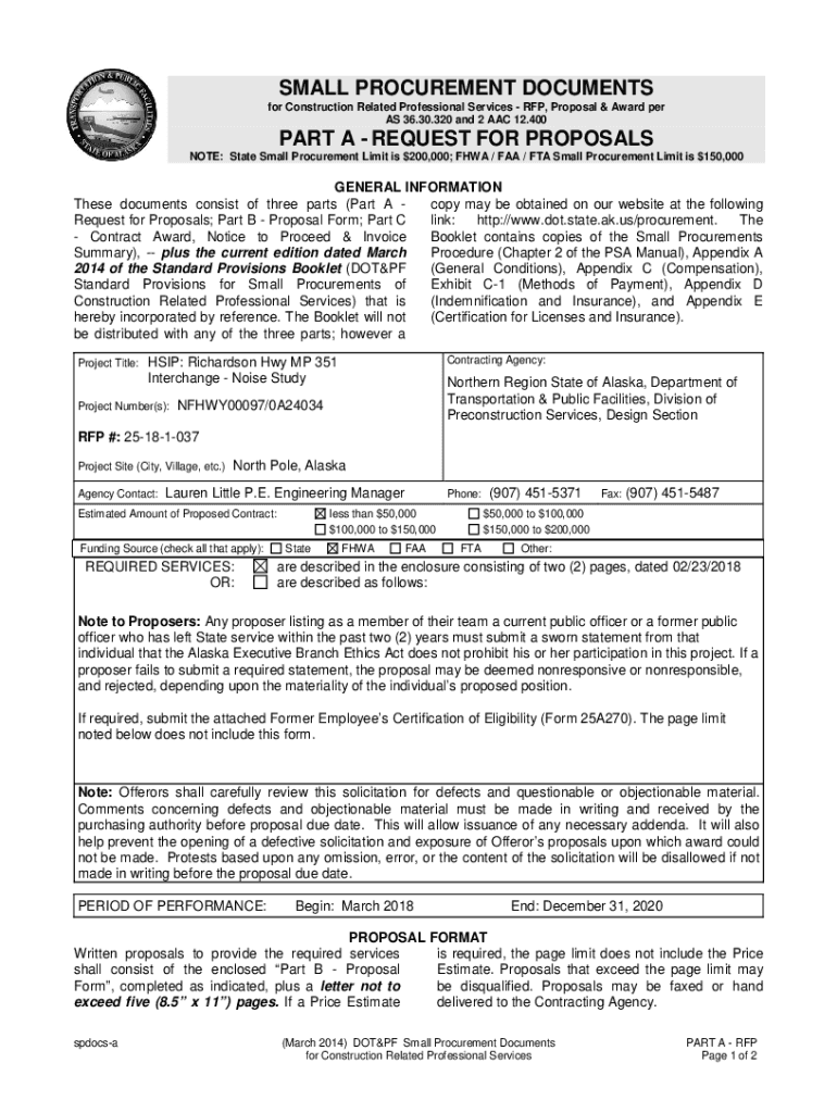 Fillable Online dot alaska CHAPTER 3: PROCUREMENT REQUIREMENTS - WI-DOA ...