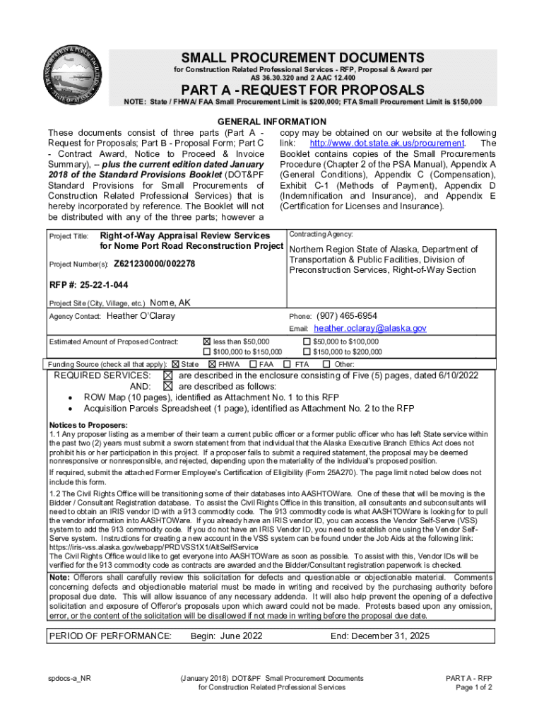 Fillable Online Dot Alaska Sp Rfp 25 22 1 044 Attachment 1 Pdf Fax