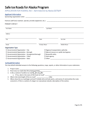 Fillable Online dot alaska Safety on IceFHWA - Department of ...