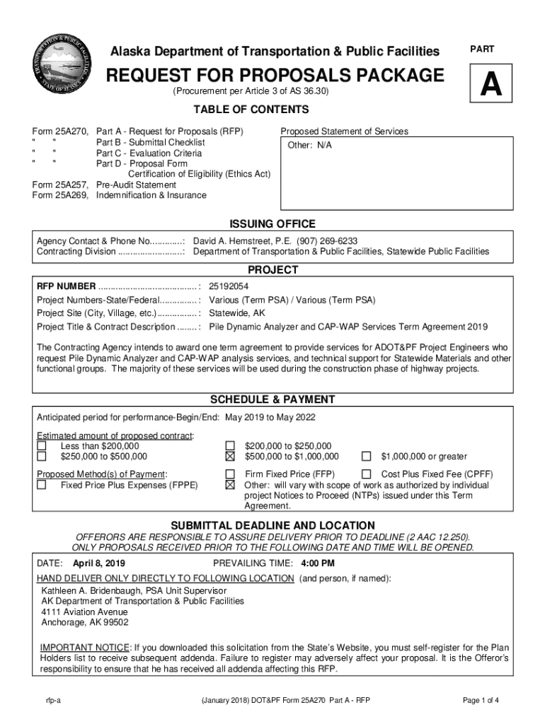 Fillable Online dot alaska Alaska DOT&PF Procurement and Contracting Fax Email Print - pdfFiller