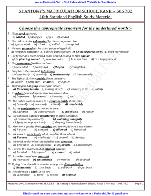 Fillable Online SSLC / 10th Standard - All Subjects - Full Guides ...