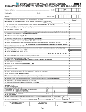 Fillable Online I. Tax on Total Income: NIL -..:: DPSC Burdwan ::.. Fax ...