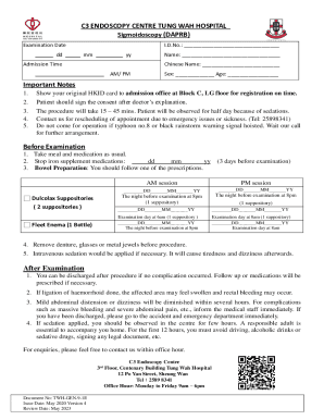 Fillable Online www3 ha org c3 endoscopy centre tung wah hospital Fax Email Print - pdfFiller