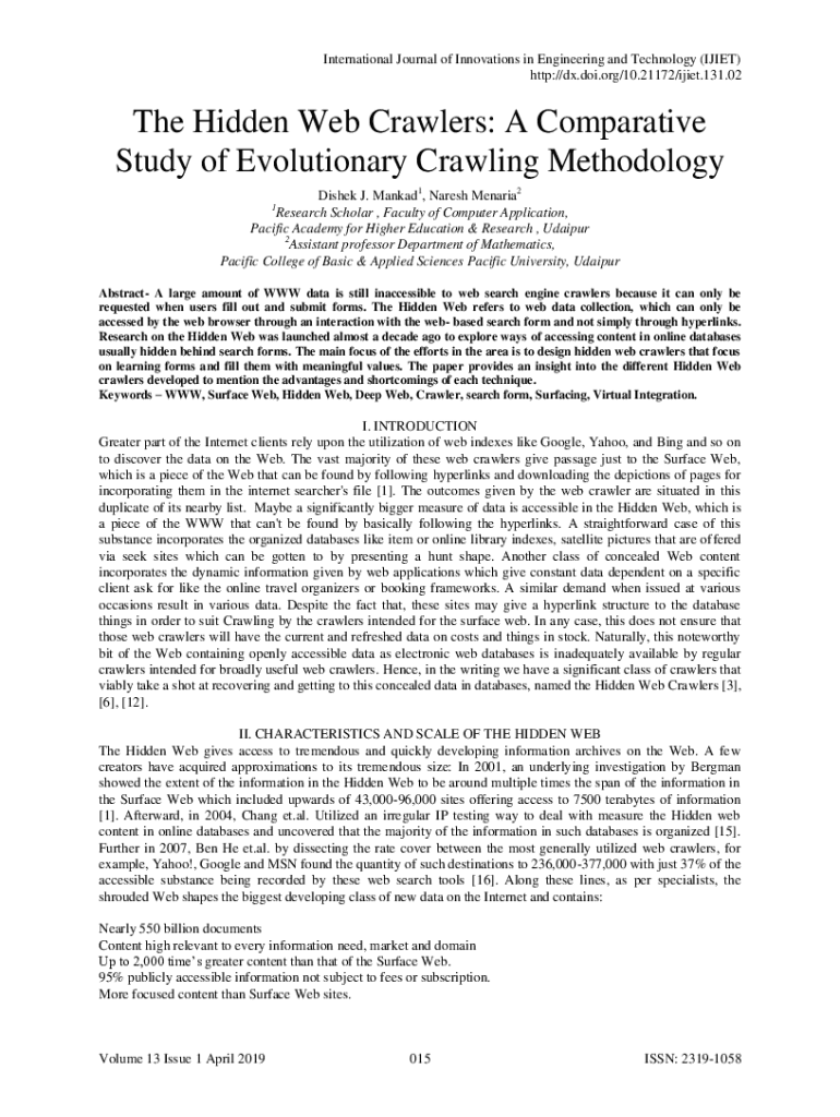 Fillable Online Study of Web Crawler and its Different Types - IOSR ...