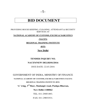 Fillable Online Tender document for Housekeeping Services - Studylib Fax Email Print - pdfFiller