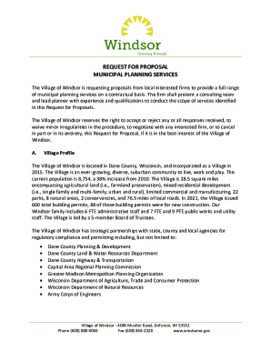 Fillable Online Request for Proposal for a Municipal Services Review of ...