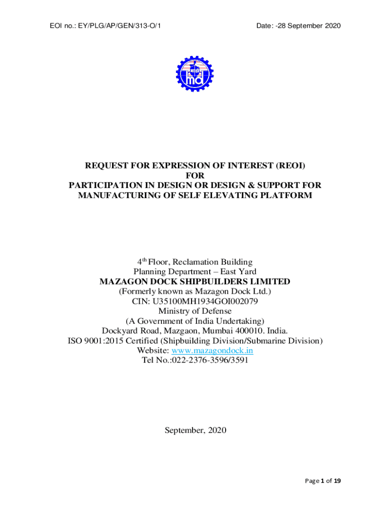 Fillable Online Request for Expression of Interest (EOI) - Provision of ...