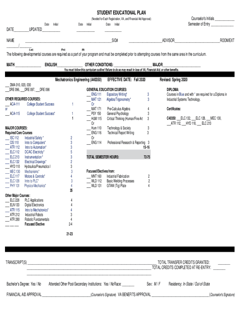 Fillable Online Student Educational Plan (SEP) - Fresno City College ...