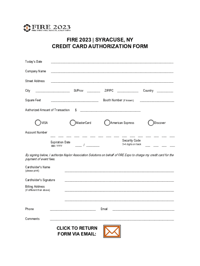 Fillable Online SYRACUSE, NY CREDIT CARD AUTHORIZATION FORM Fax Email ...