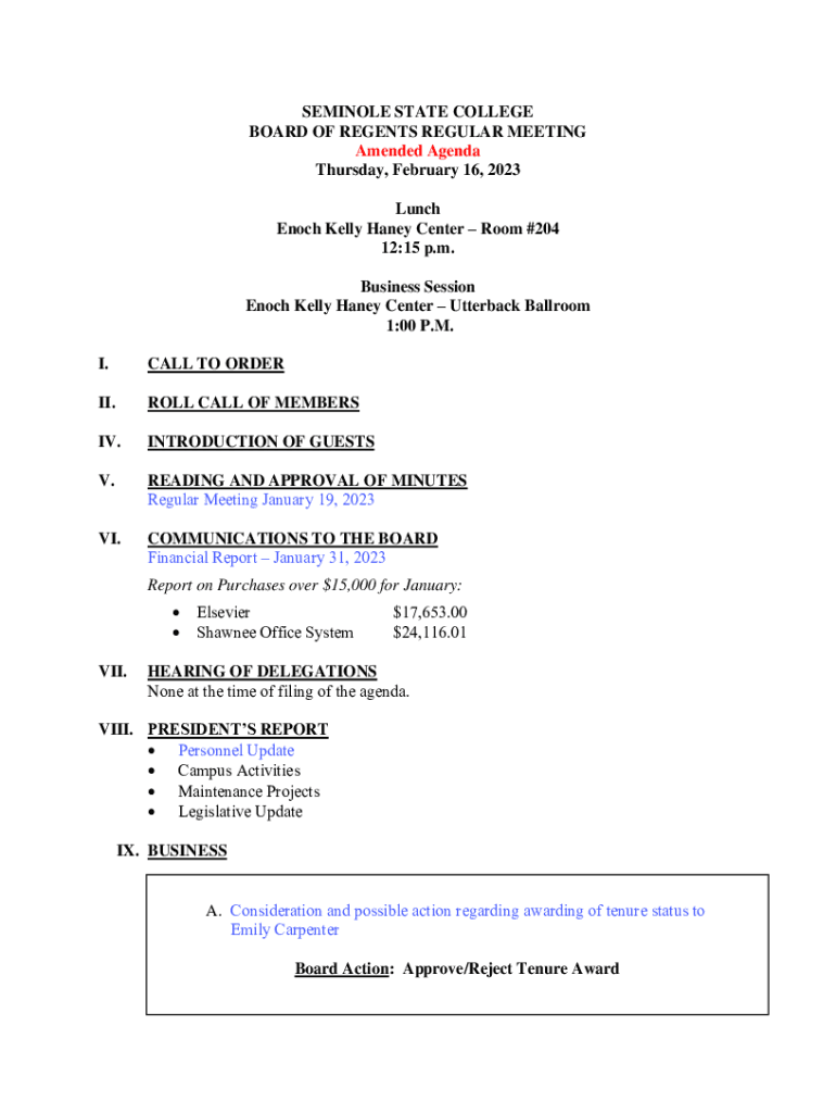 Fillable Online 12:15 P.M. Enoch Kelly Hane - Seminole State College ...