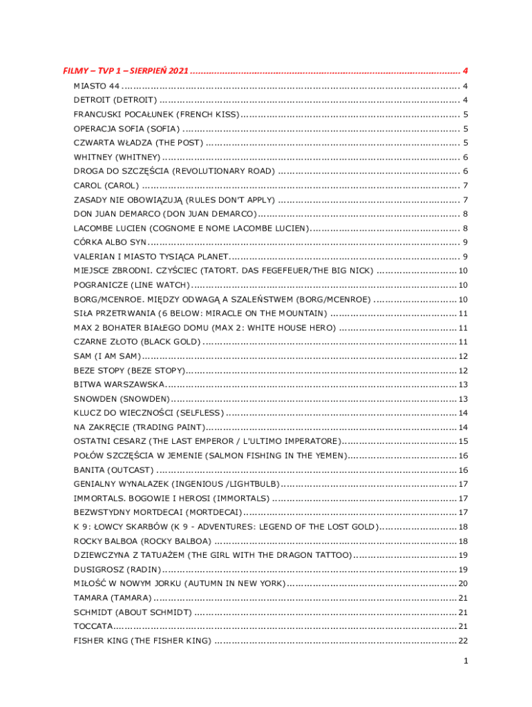 Fillable Online FILMY TVP 1 SIERPIE - PDF Free Download - DocPlayer.pl ...
