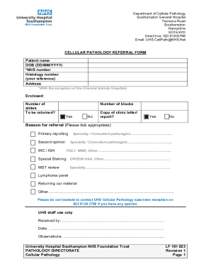Fillable Online UHS referral request form - University Hospital ...