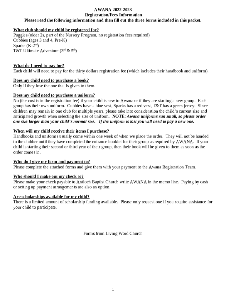 Registration/Fees Ination Doc Template | pdfFiller