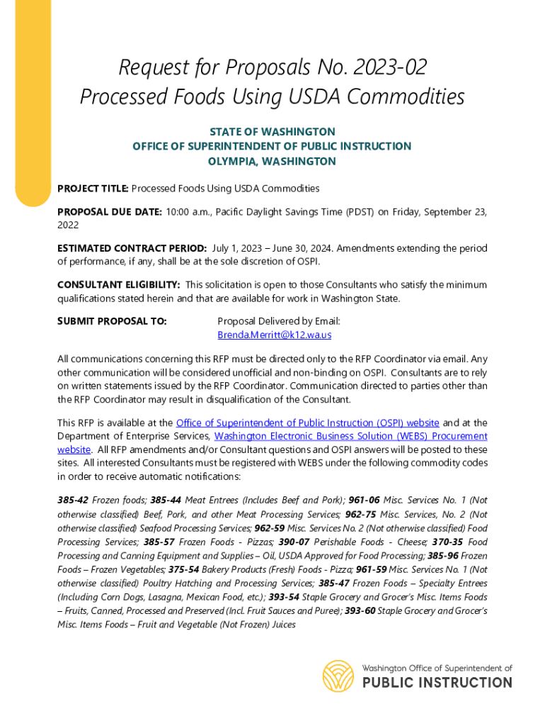 Fillable Online OSPI PartnershipsWashington State Department of Agriculture Fax Email Print ...