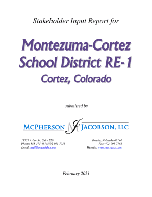 Fillable Online Stakeholder Input Report for - Montezuma-Cortez School ...