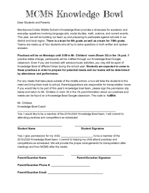 Fillable Online Knowledge Bowl / Home - Lewis-Palmer School District 38 ...