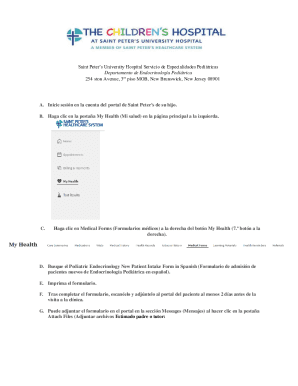 Completable En línea Intake Form in Spanish - Saint Peter's University ...